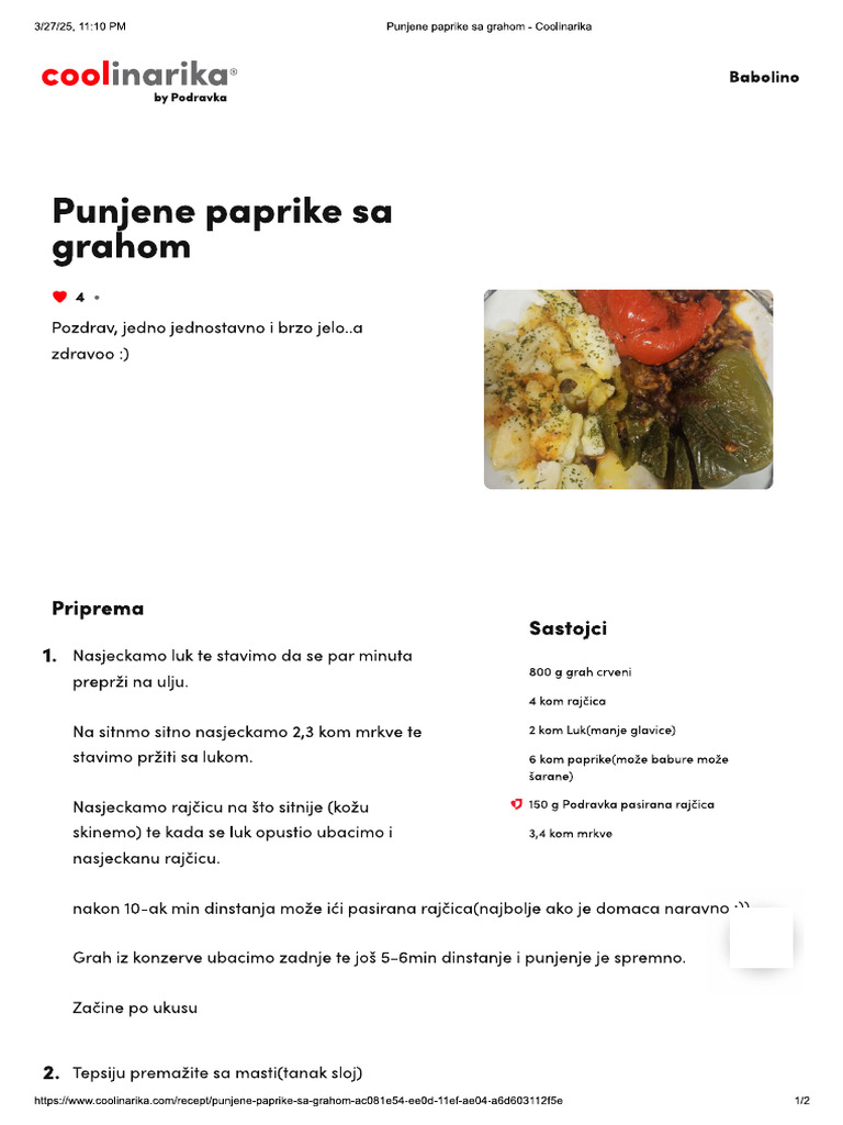 04 - Punjene Paprike Od Pasulja | PDF