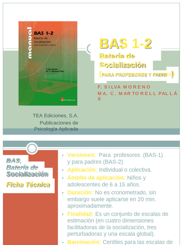 Descarga BAS 1 y 2: Batería de Socialización | PDF | Timidez ...