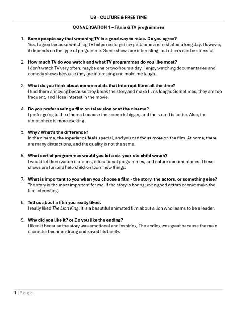 TV Programmes: Opinions and Preferences | PDF