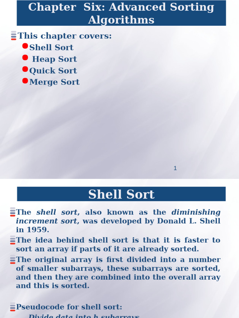 Chapter 6 - Advanced Sorting Algorithms | PDF | Applied Mathematics | Computer Programming