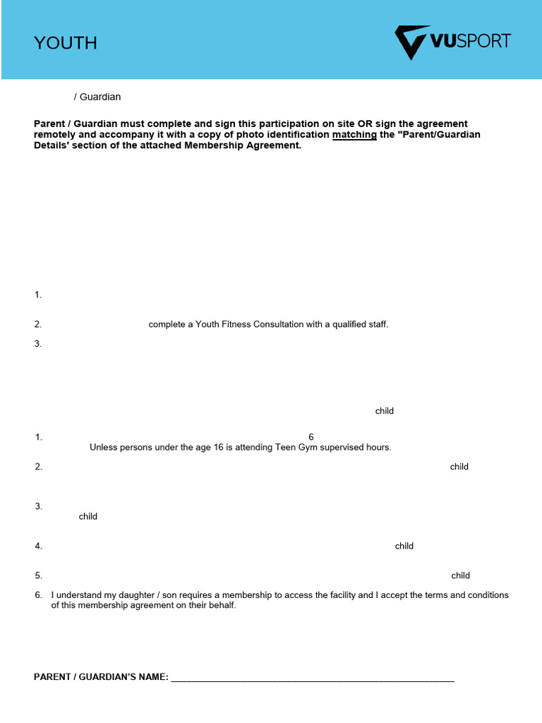 Youth Participation and Screening Form | PDF | Workweek And Weekend