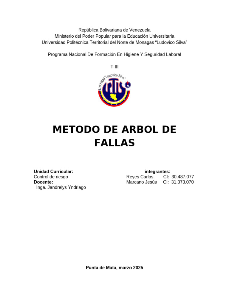 Trabajo Arbol de Fallas | PDF | Ingenieria Eléctrica