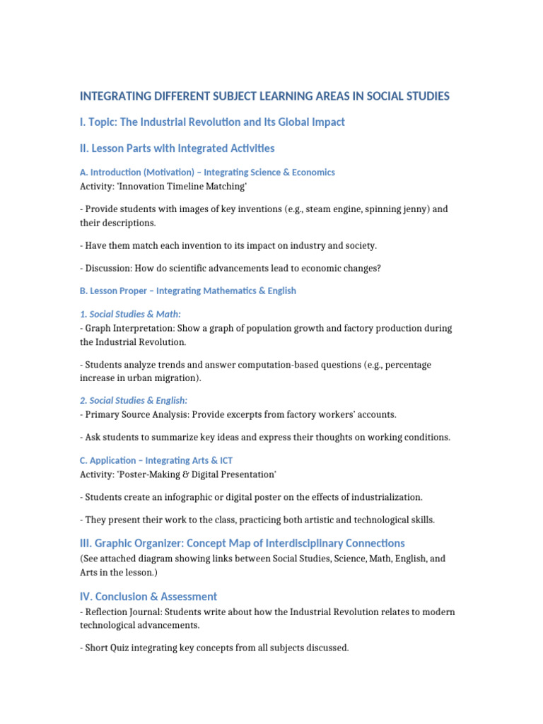 Integrated Lesson Social Studies New | PDF