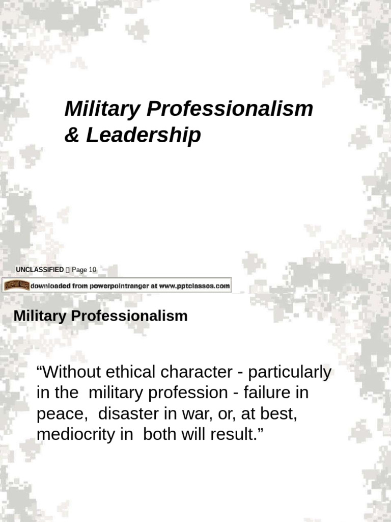 Military Professionalism and Leadership | PDF | Leadership | Courage