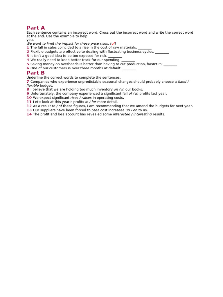 Budgeting Vocabulary | PDF