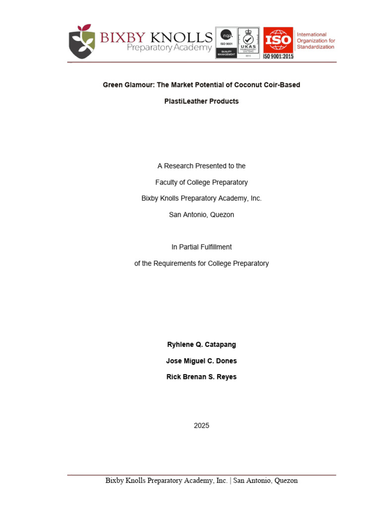 PR2 ABM Group 1 | PDF | Sustainability | Lignin
