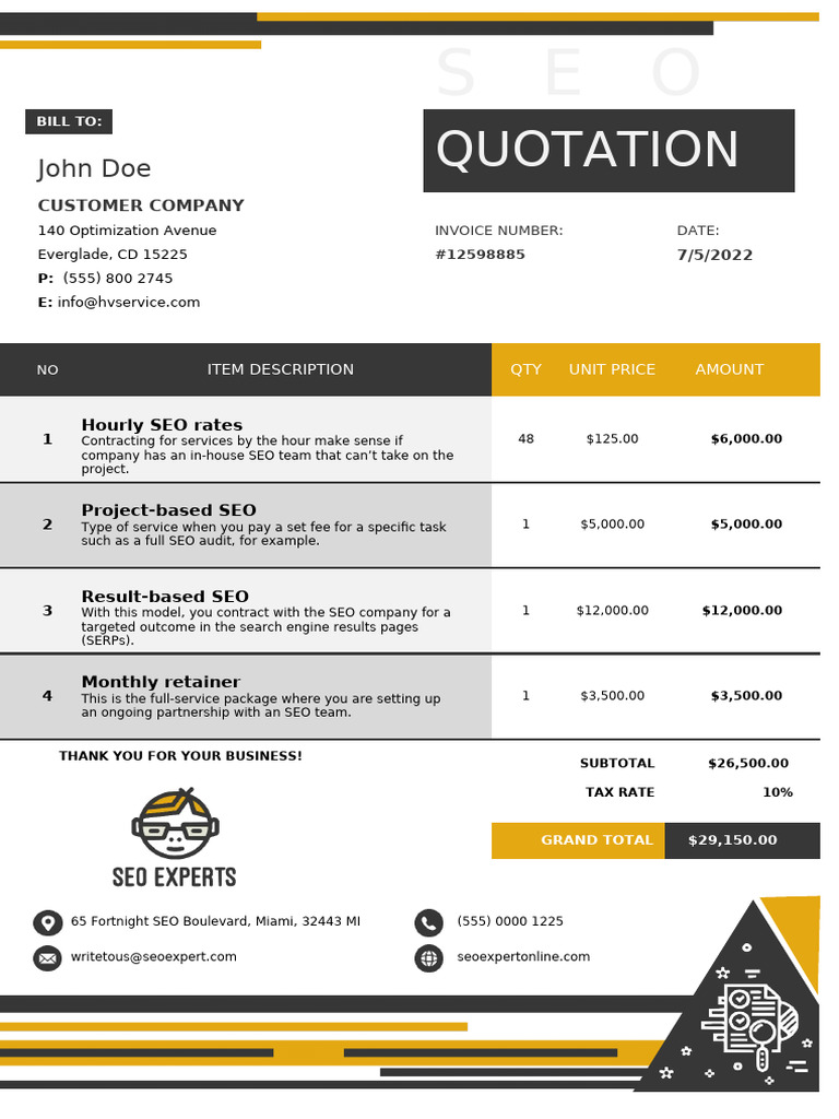 SEO Quote Template | PDF