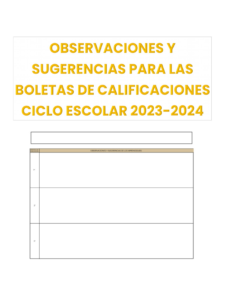 Observaciones Sé Específico y Detallado | PDF | Aprendizaje | Ciencia ...