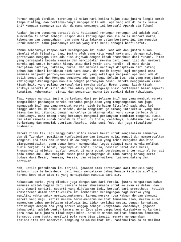 Filsafat: Dari Mitos ke Logos | PDF