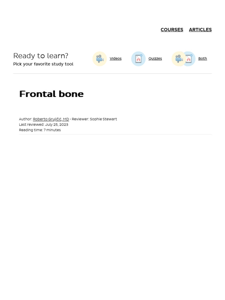 Frontal bone- Anatomy, borders and development | Kenhub | PDF | Skull ...