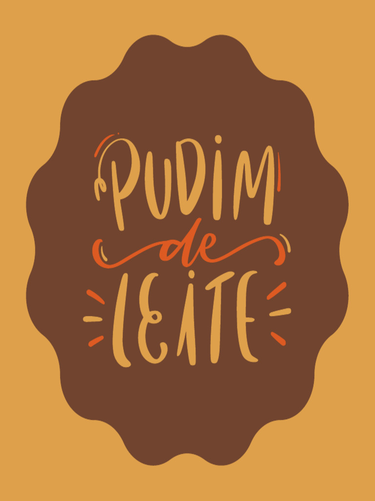 Adesivo circular lettering pudim de pão etiqueta moderno marrom | PDF