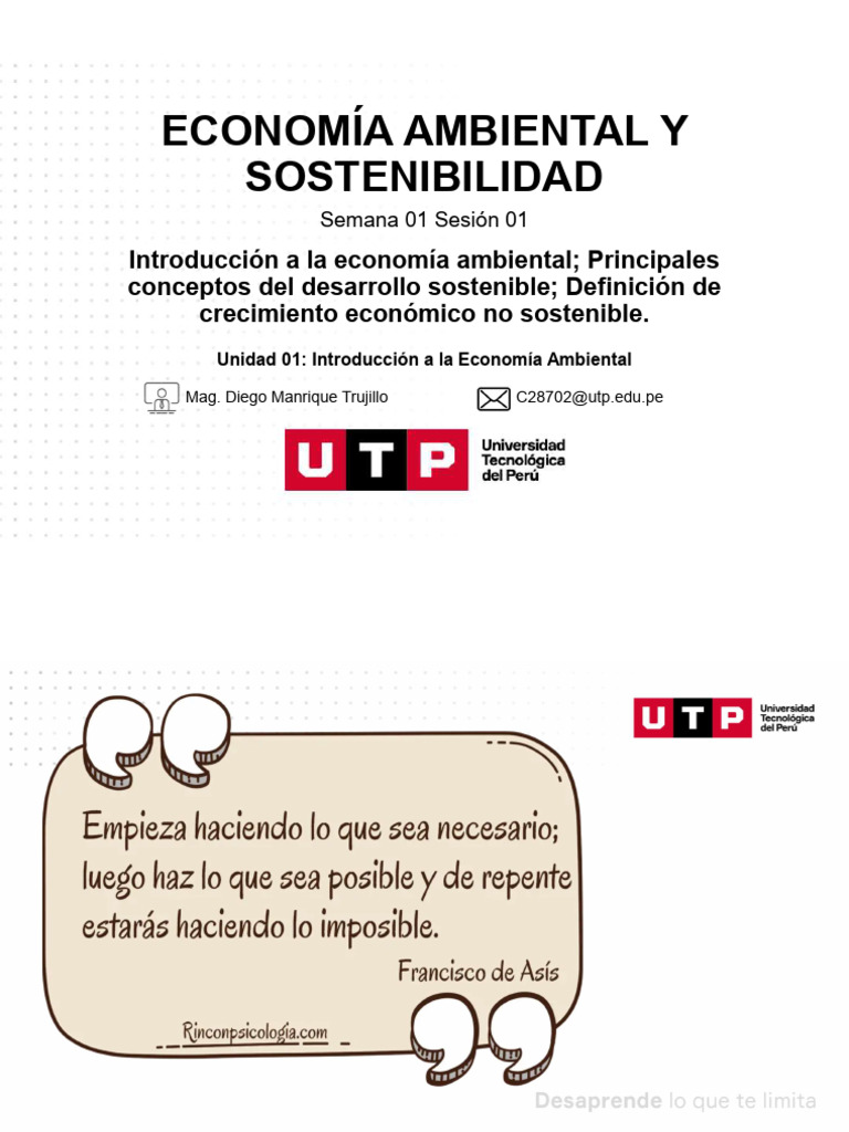 S01 - s1 Introducción A La Economía Ambiental - Principales Conceptos Del Desarrollo Sostenible ...
