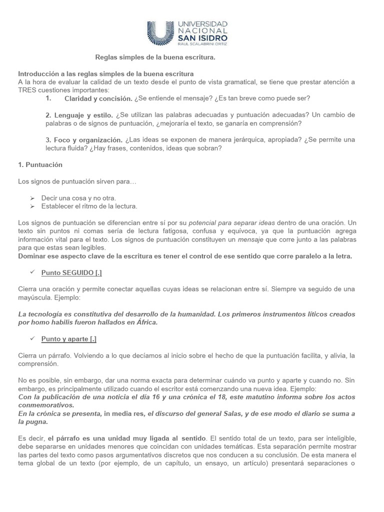 Reglas Esenciales de Escritura Clara | PDF | Puntuación | Comillas