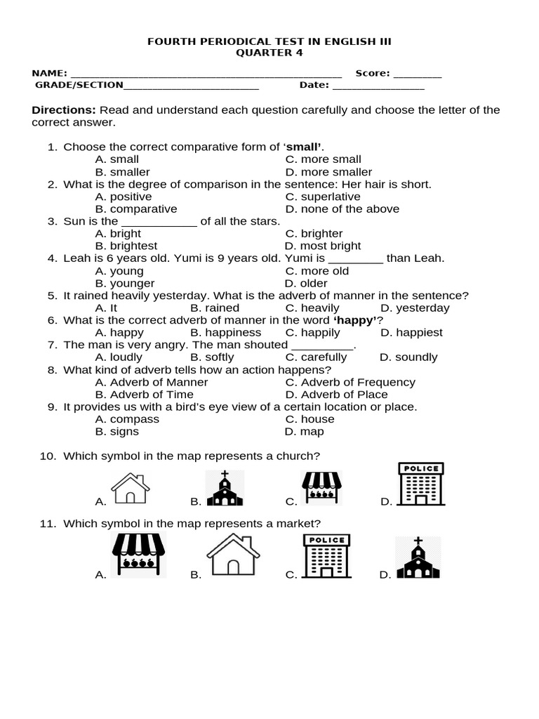 Revised Fourth Periodical English Iii Final | PDF | Adverb | Linguistics