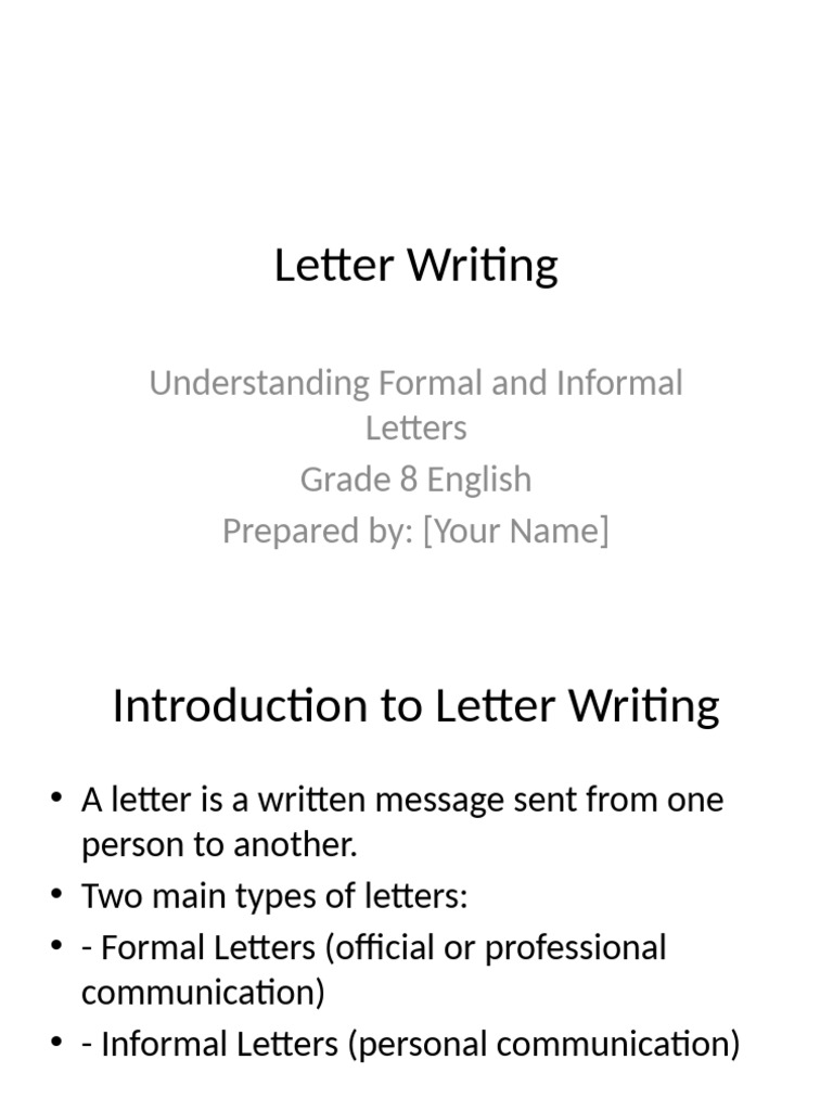 Letter Writing: Formal vs Informal Guide | PDF