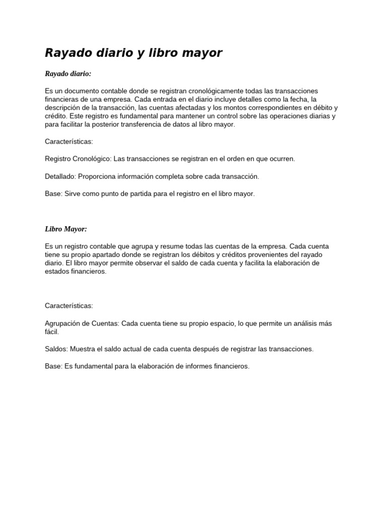 Rayado Diario y Libro Mayor | PDF