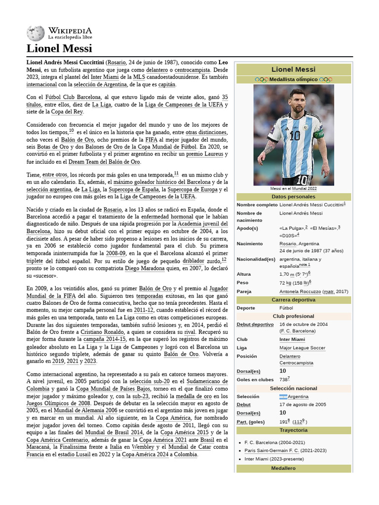 Lionel Messi | PDF | Lionel Messi | FC Barcelona