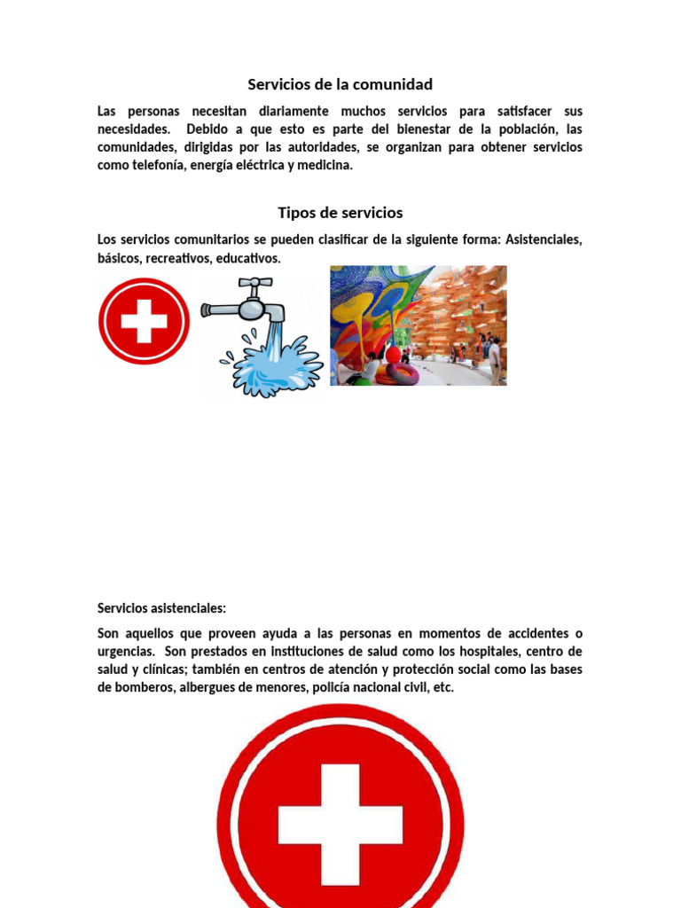 Servicios Esenciales en la Comunidad | PDF