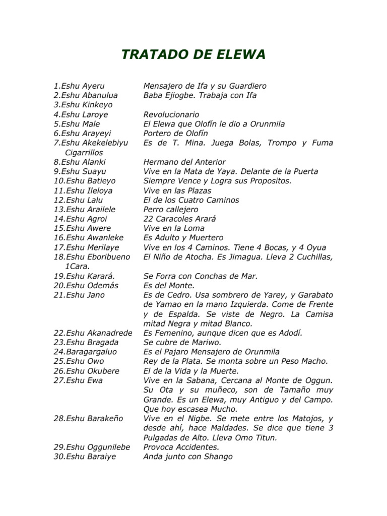 Tratado de Eshu Elegua | PDF