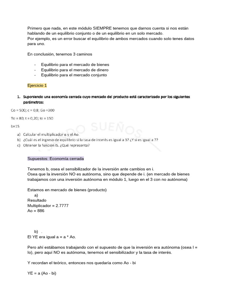 Modulo 3 Practico MODELO IS-LM PDF | PDF | La política fiscal | Oferta (economía)