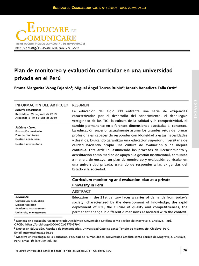 L02 MONITOREO Y EVALUACIÓN CURRI | PDF | Evaluación | Plan de estudios