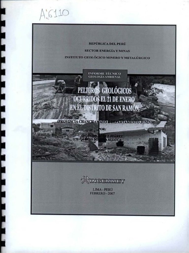Peligros Geologicos Ocurridos en San Ramon HUAYCO SAN RAMON | PDF