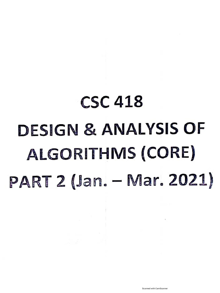 CSC 418 Part 2 Note and Pq - Copy | PDF