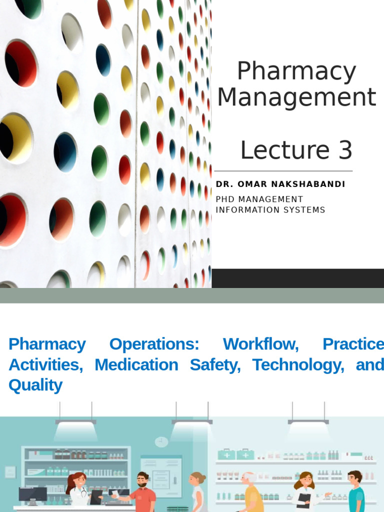 Pharmacy Operation Lect 3 | PDF | Medical Prescription | Medical Error