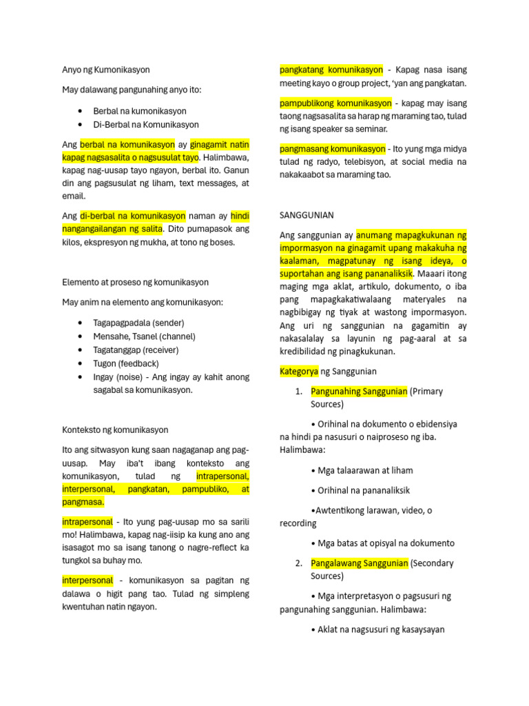 Anyo NG Kumonikasyon | PDF
