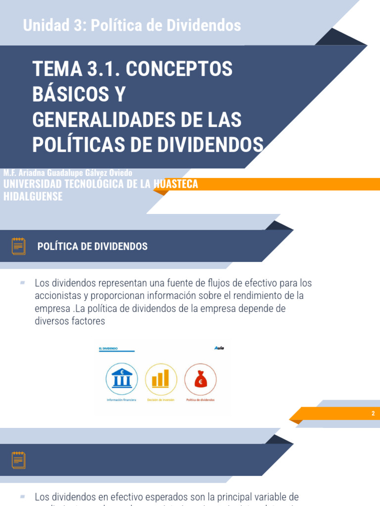 3.1. Conceptos B-Sicos y Generalidades de Las Pol-Ticas de Dividendos | PDF | Compartir ...