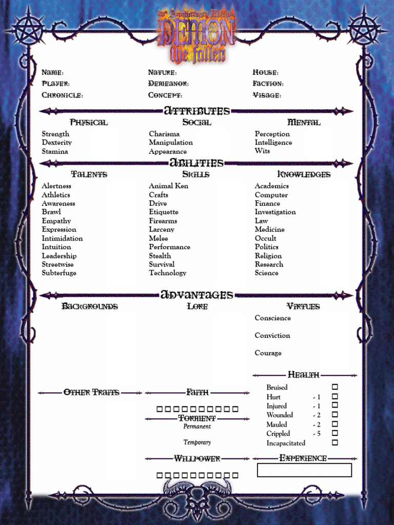 Demon - The Fallen 20th Anniversary Edition | PDF