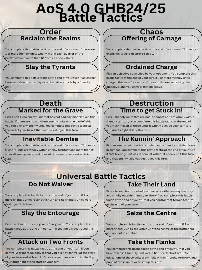 aos-4.0-battle-tactics | PDF | Battles | Flanking Maneuver