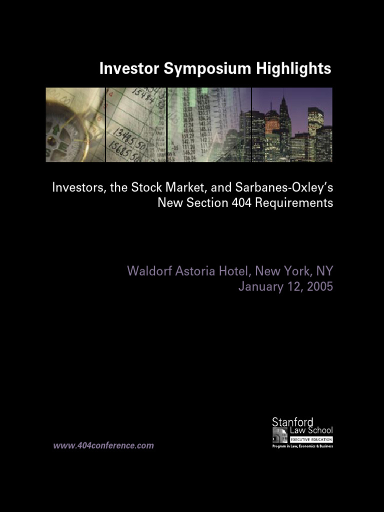 404 Conference Summary | PDF | Sarbanes–Oxley Act | Audit