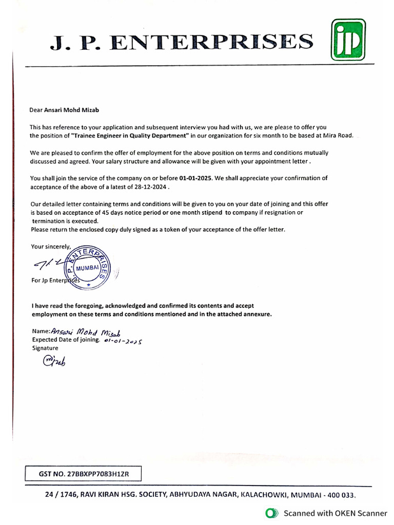 Offer Letter | PDF