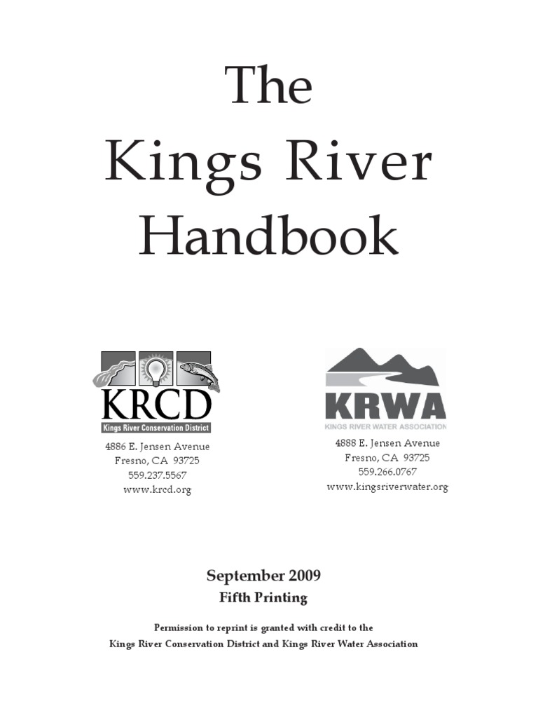Kings River Conservation Handbook | PDF | Reservoir | Water Right