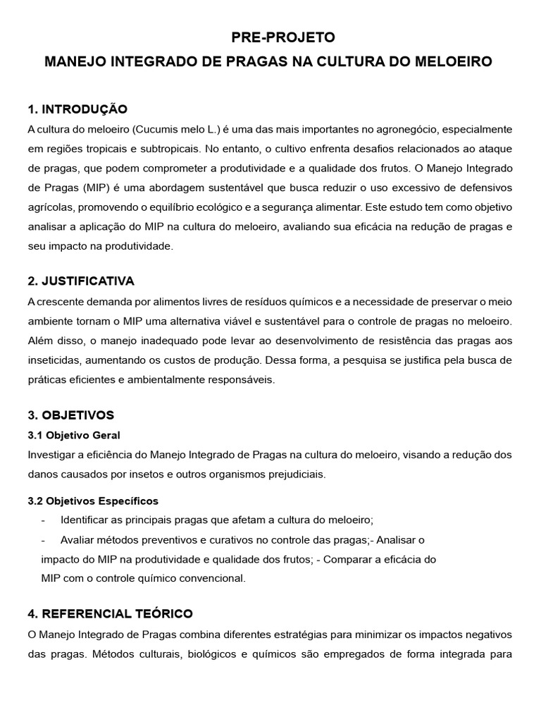 Pré Projetos Clebson Robson Guedes Leal 2019.2 | PDF | Agricultura | Peste (organismo)