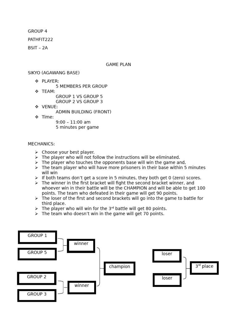 Group 4 (Game Plan) | PDF