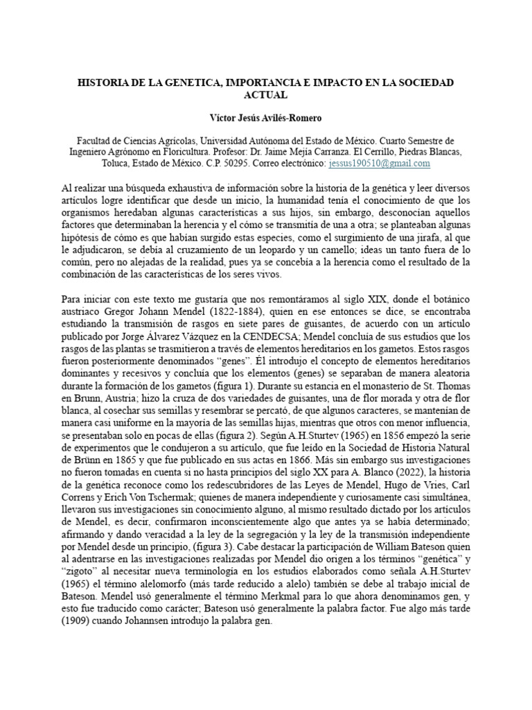 Historia y impacto de la genética moderna | PDF | Adn | Genética