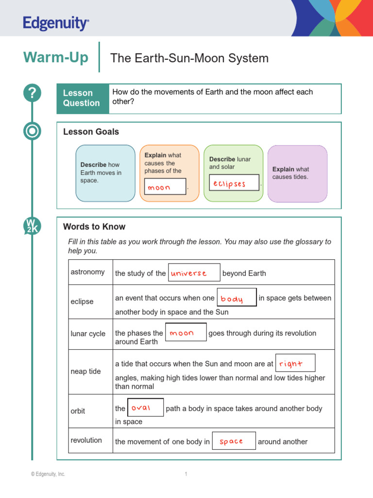 The Earth-Sun-Moon System | PDF | Moon | Tide