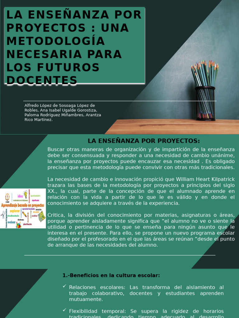 Metodología de Enseñanza por Proyectos | PDF | Enseñando | Cognición