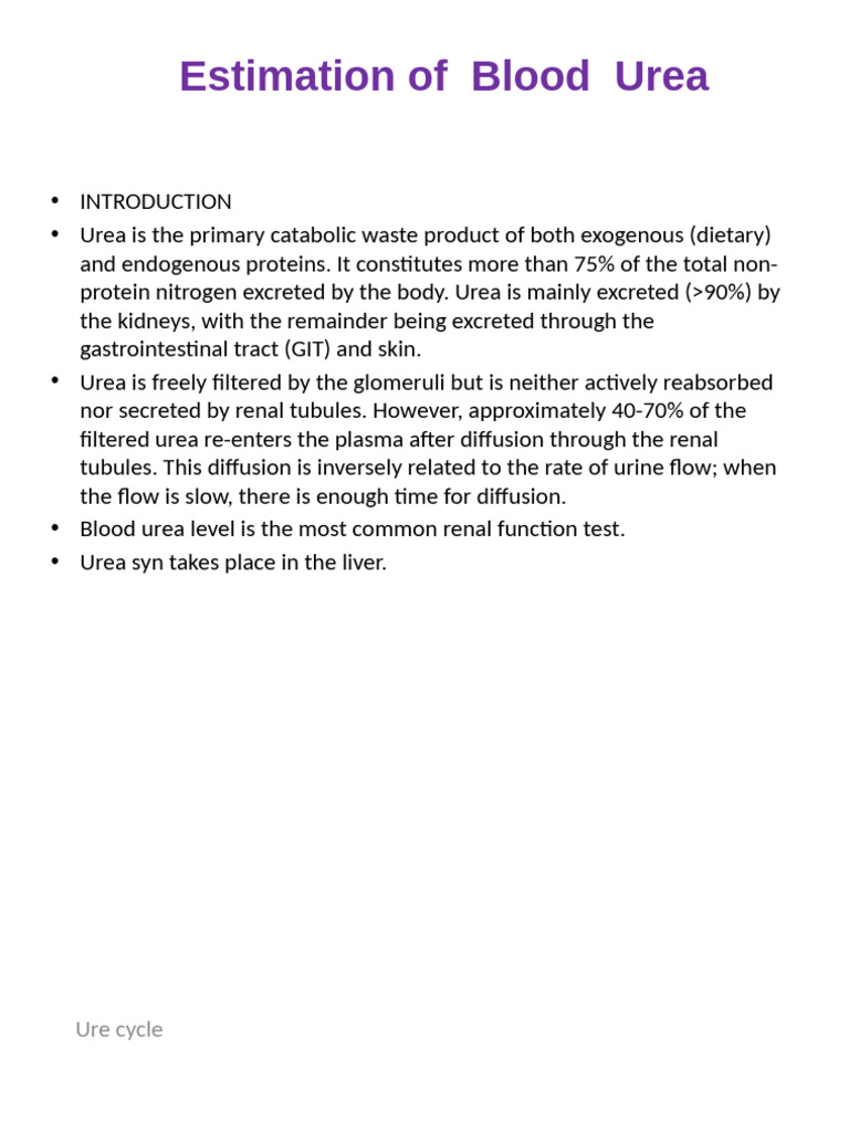 Modified Urea Estimation-1 | PDF | Urea | Medical Specialties