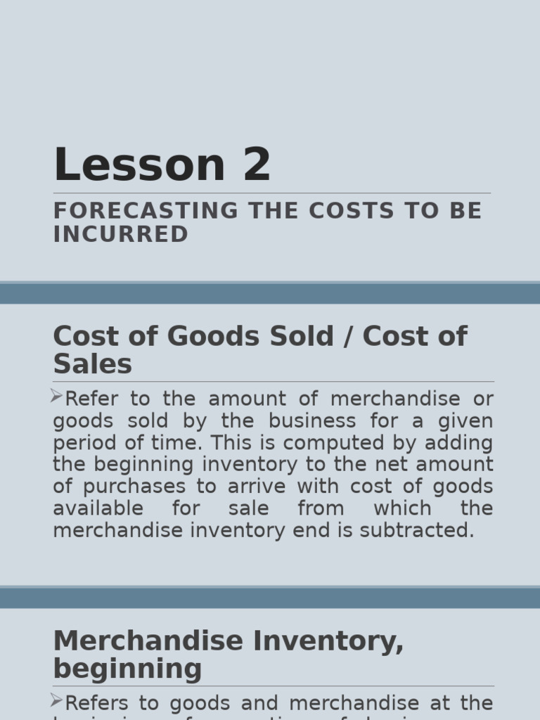 Entrep Module 7 Lesson 2 | PDF | Inventory | Cost Of Goods Sold