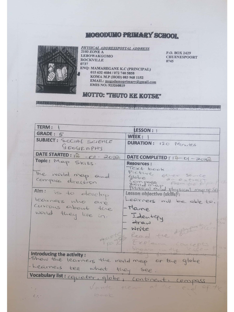 Term 1 Geography Lesson Plan | PDF