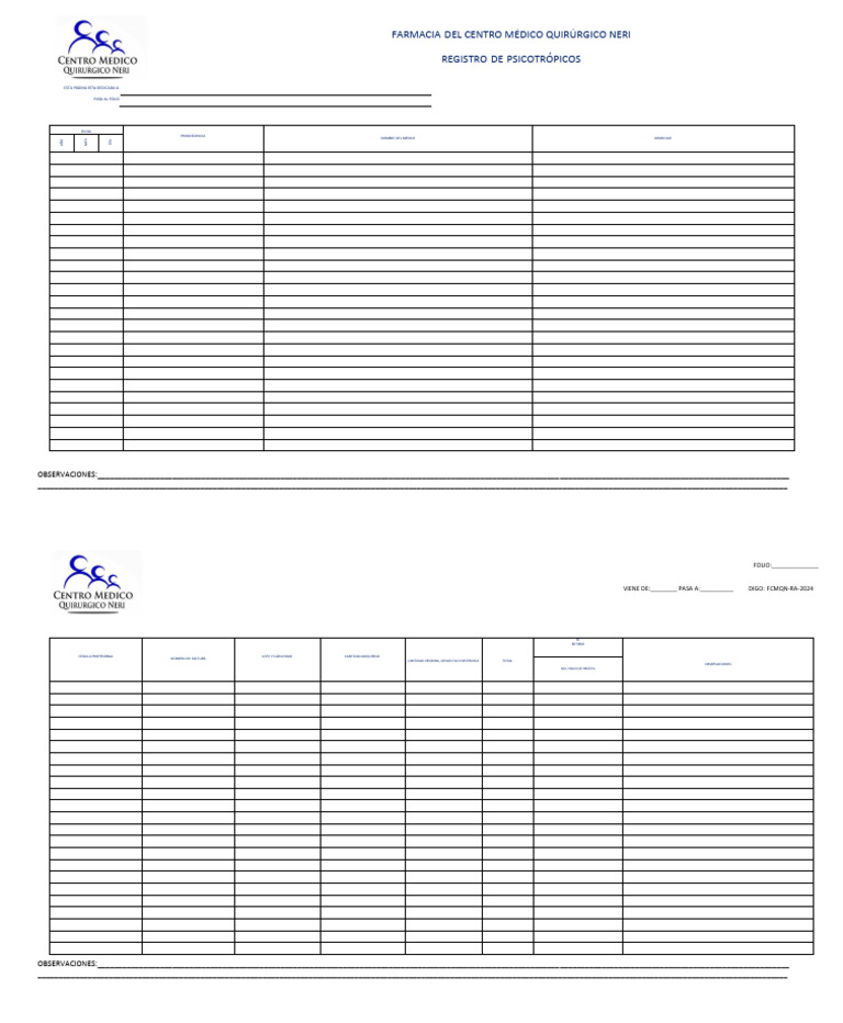 Registro de Psicóticos Neri | PDF | Farmacia | Farmacología