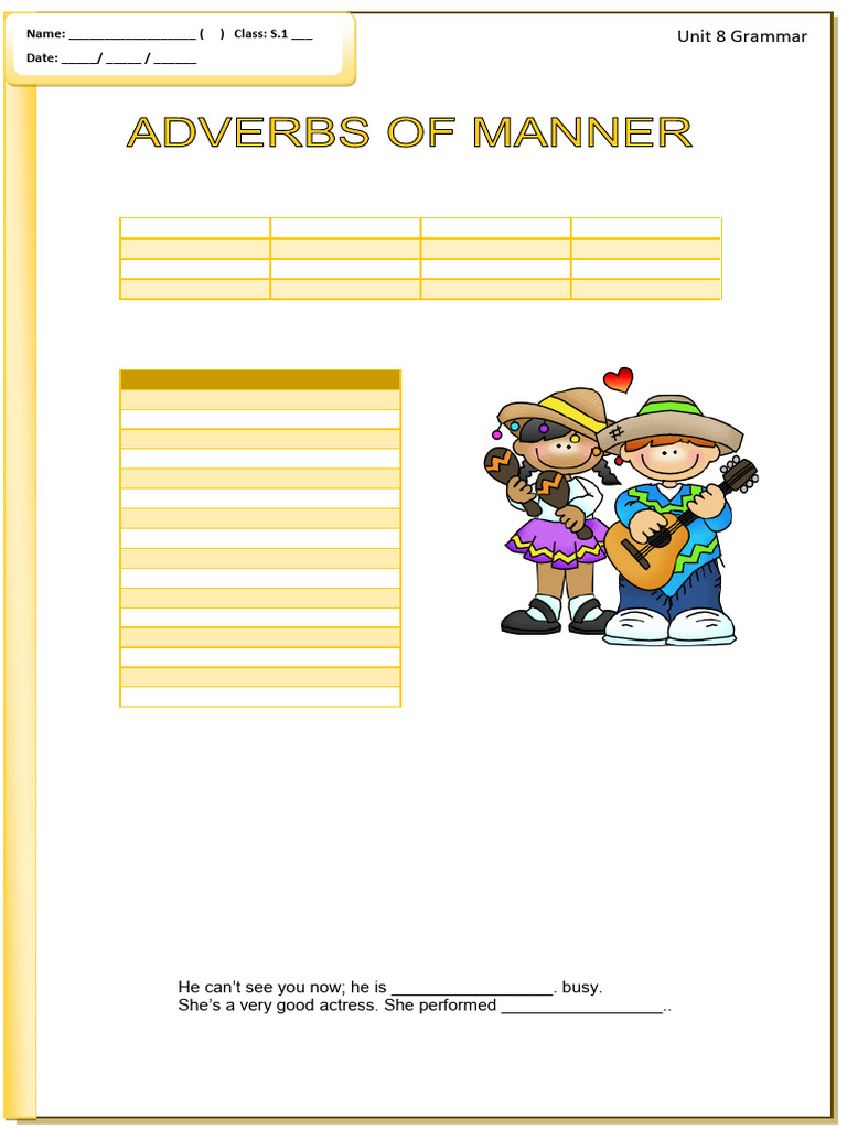 Adverbs and Adjectives Practice Exercise | PDF