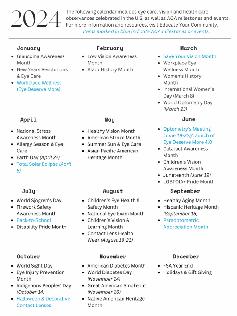 2024 Calendar of Observances | PDF