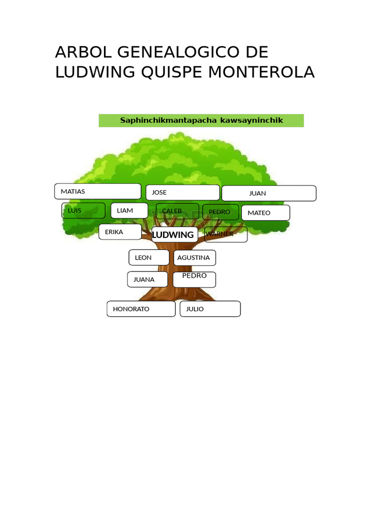 Arbol Genealogico de Ludwing Quispe Monterola Ok Acabado | PDF