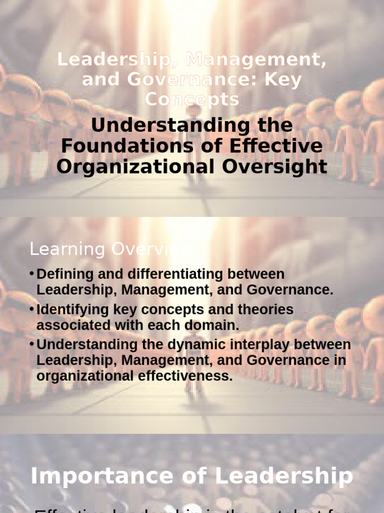 Leadership, Management, and Governance Essentials | PDF | Leadership ...