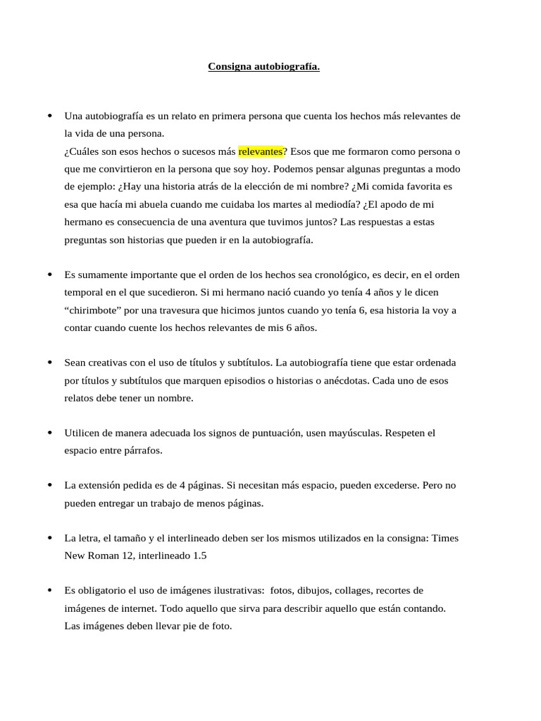 Guía para Escribir una Autobiografía | PDF
