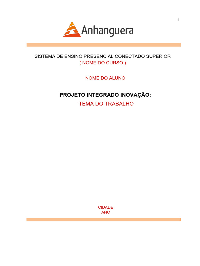 Unopar - Modelo Trabalho Anhanguera | PDF